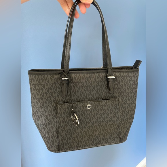 Michael Kors | Bags | Michael Kors Black Logo Tote Never Been Used ...